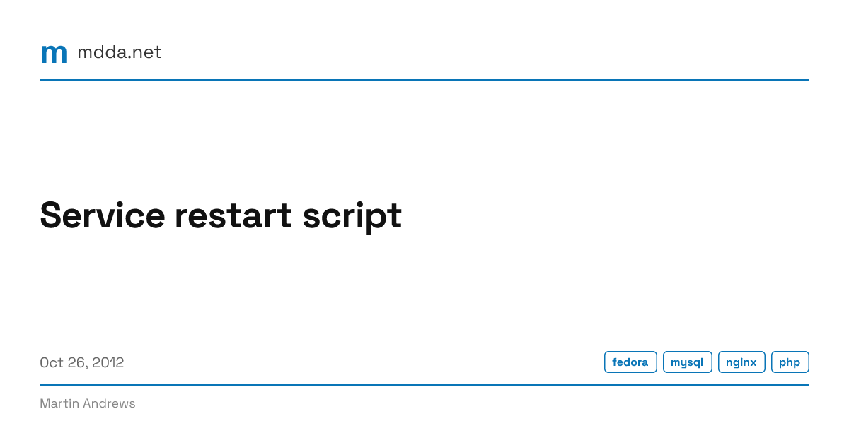 Service restart script | mdda